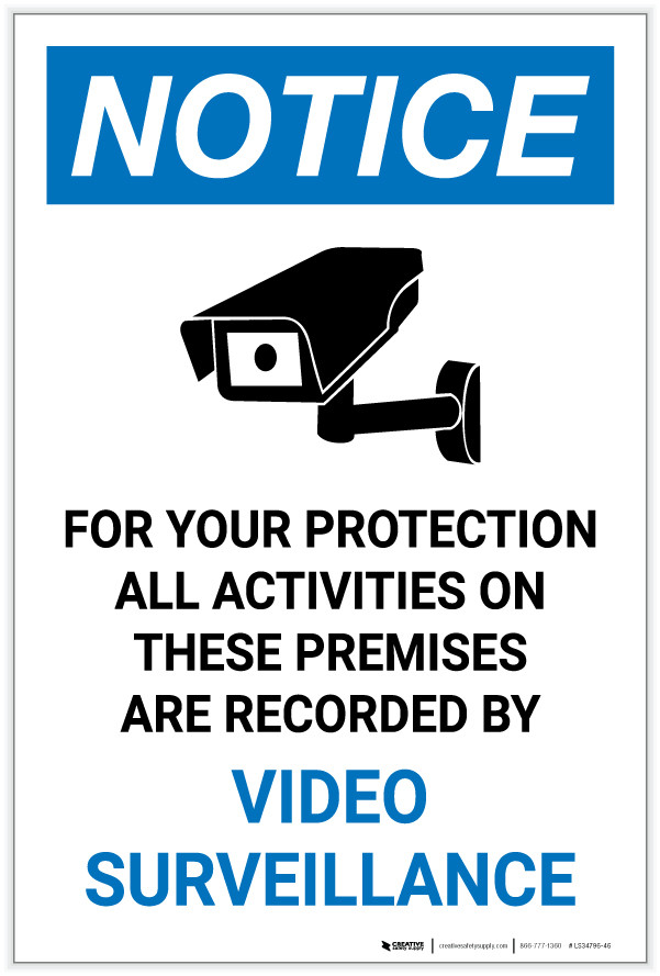 Notice: All Activities Recorded Video Surveillance Video Camera Icon ...