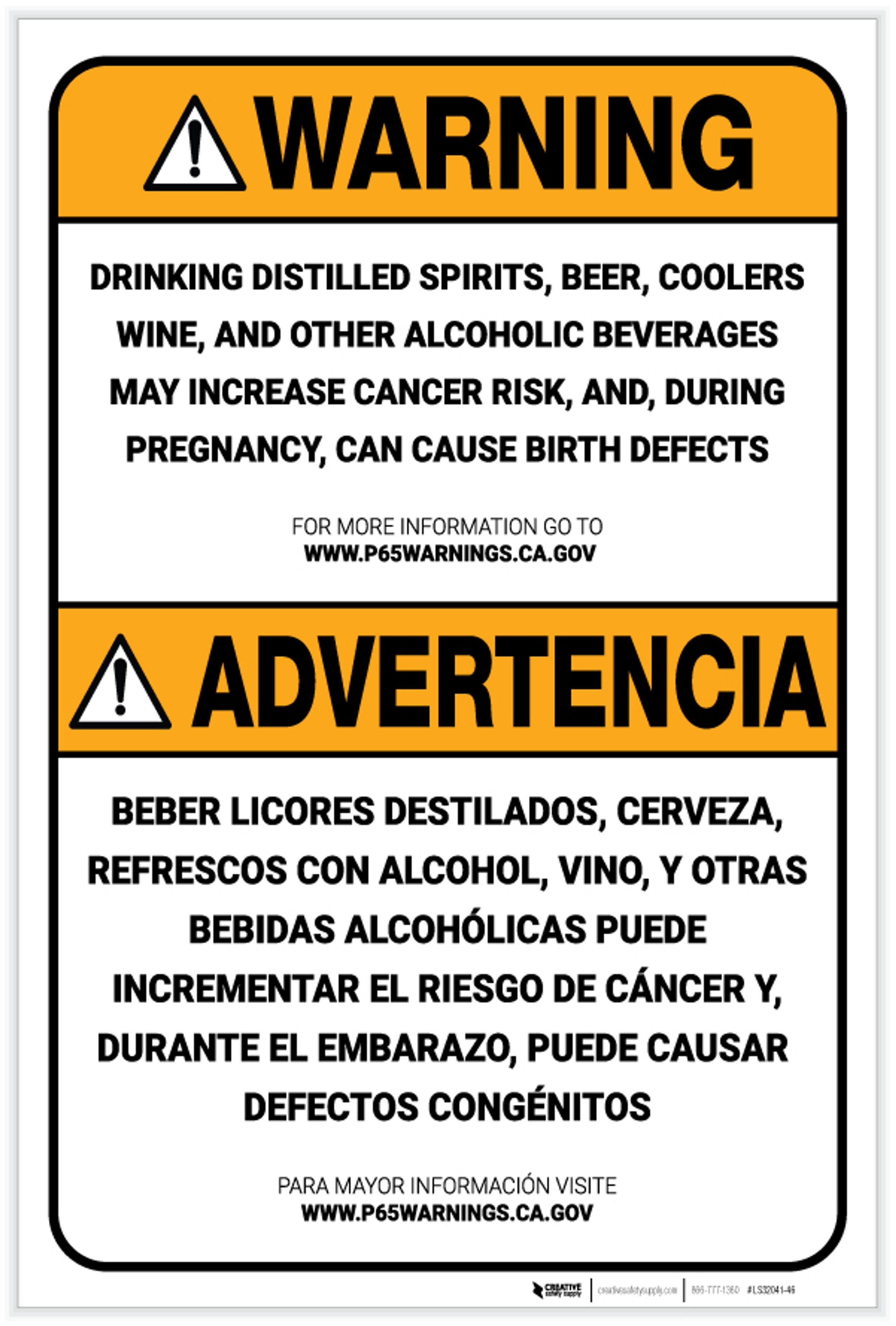 Warning Prop 65 Alcohol Bilingual Spanish Label Creative Safety warning-prop-65-alcohol-bilingual-spanish-label-creative-safety