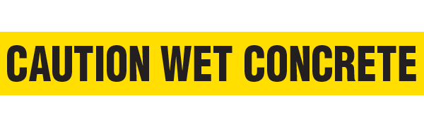 CAUTION WET CONCRETE - Barricade Tape (Case of 12 Rolls)