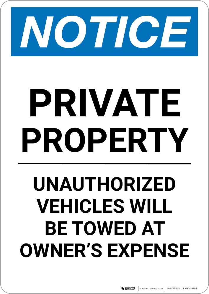 Towing + Tow Away Signs | Creative Safety Supply