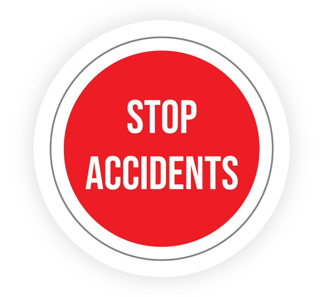 Stop Accidents Red - Hard Hat Sticker