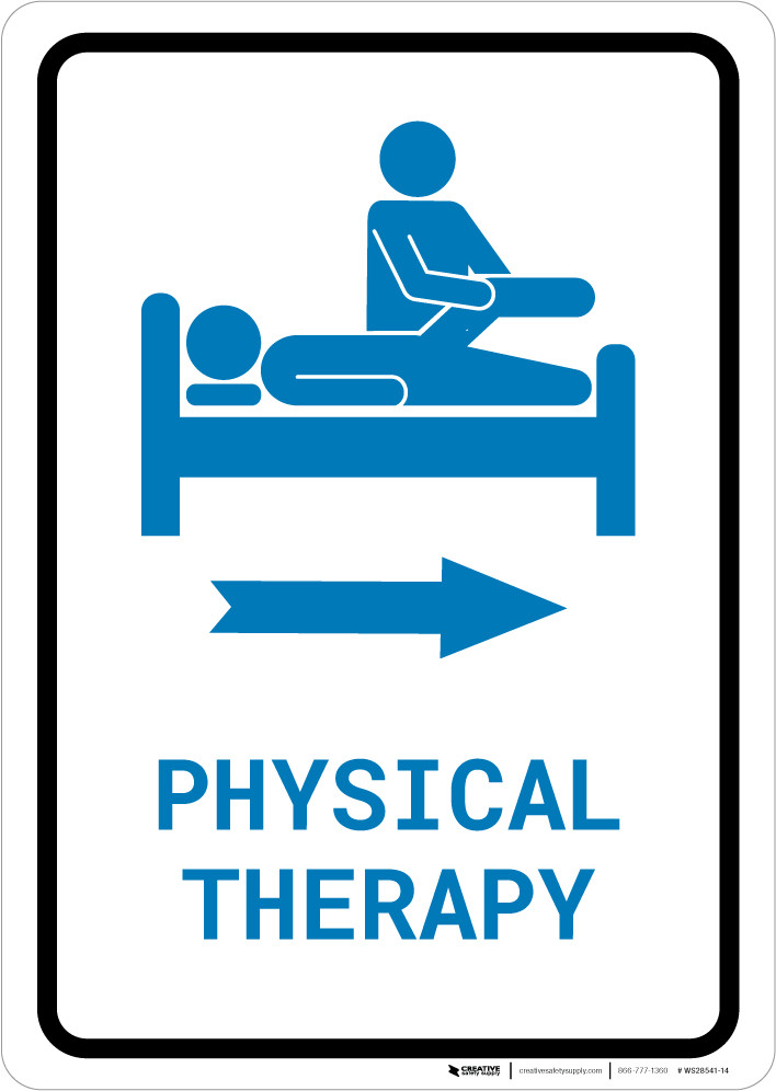 Physical Therapy Right Arrow with Icon Portrait v2 - Wall Sign