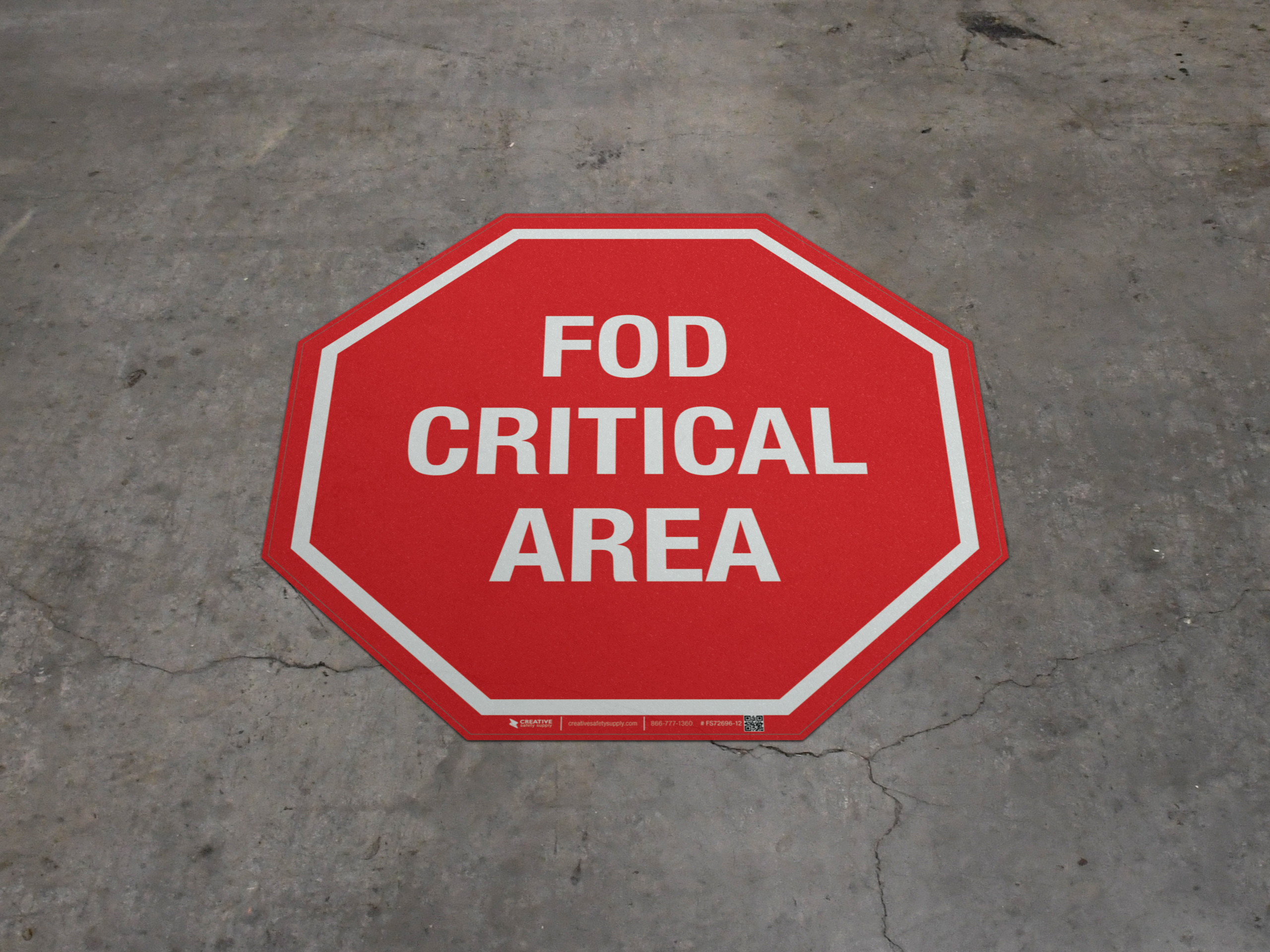 FOD Critical Area (Stop Sign) - Floor Sign | Creative Safety Supply