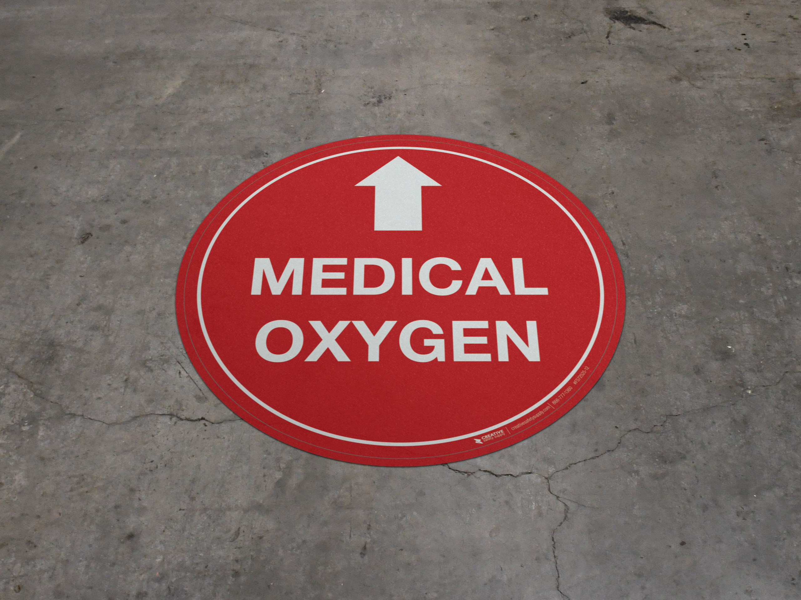 Medical Oxygen (Arrow Up) - Floor Signs | Creative Safety Supply