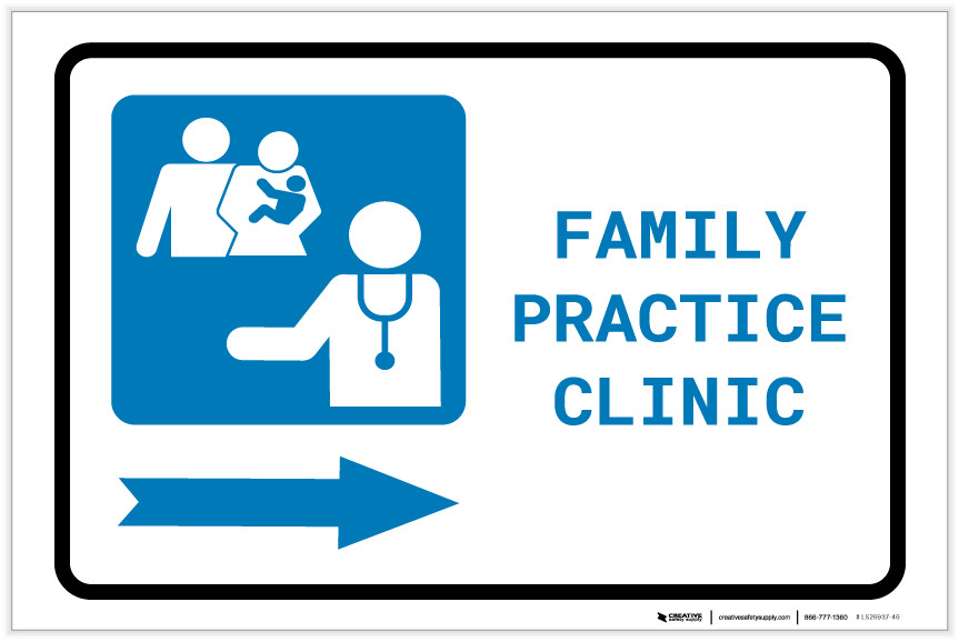 Family Practice Clinic Right Arrow with Icon Landscape - Label