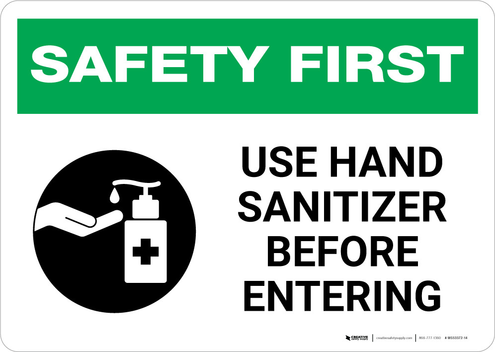 Safety First: Use Hand Sanitizer Before Entering with Icon Landscape ...