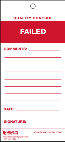 Quality Control: Failed Tags