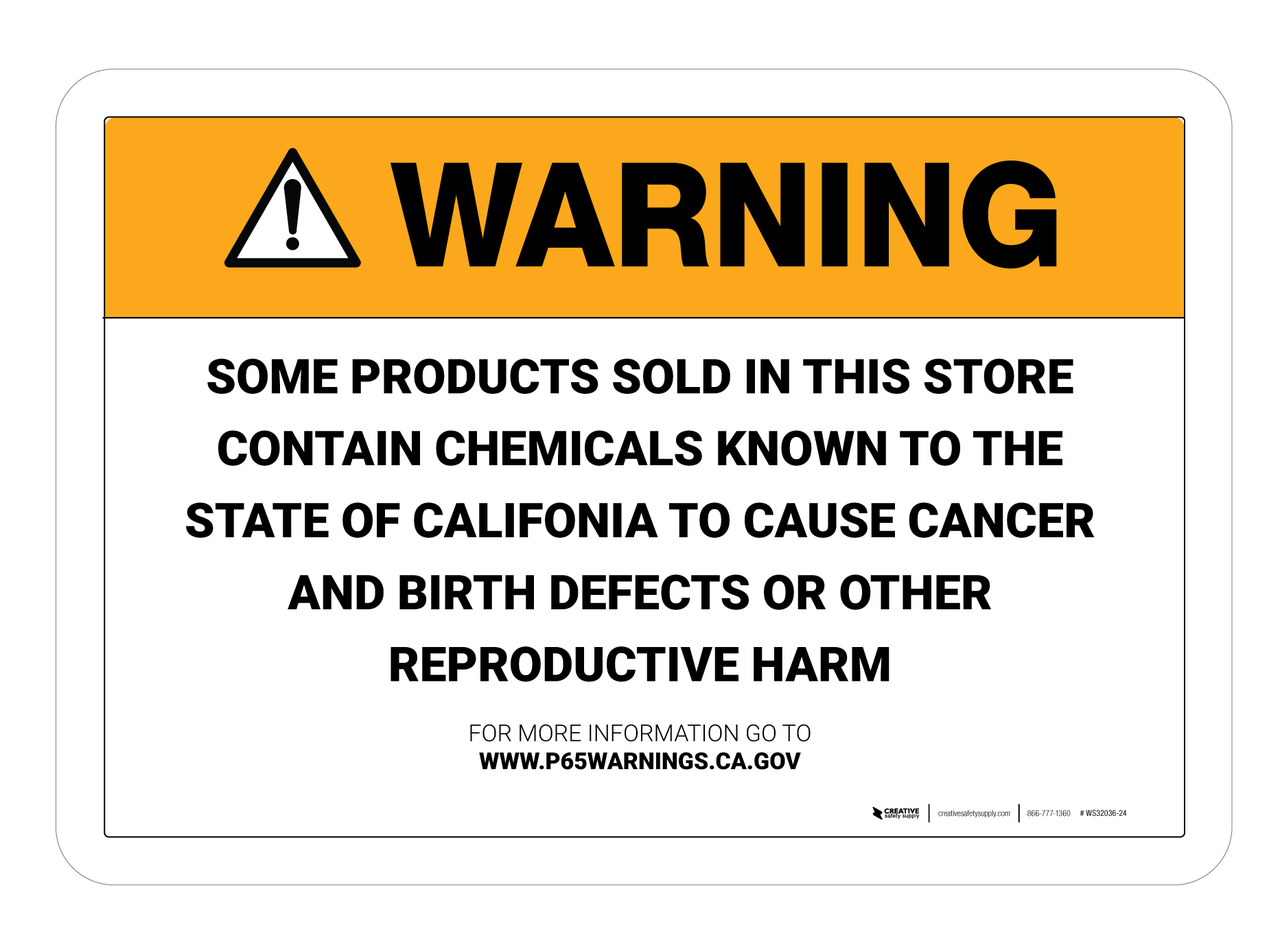 Prop 65 Warning Signs | Creative Safety Supply