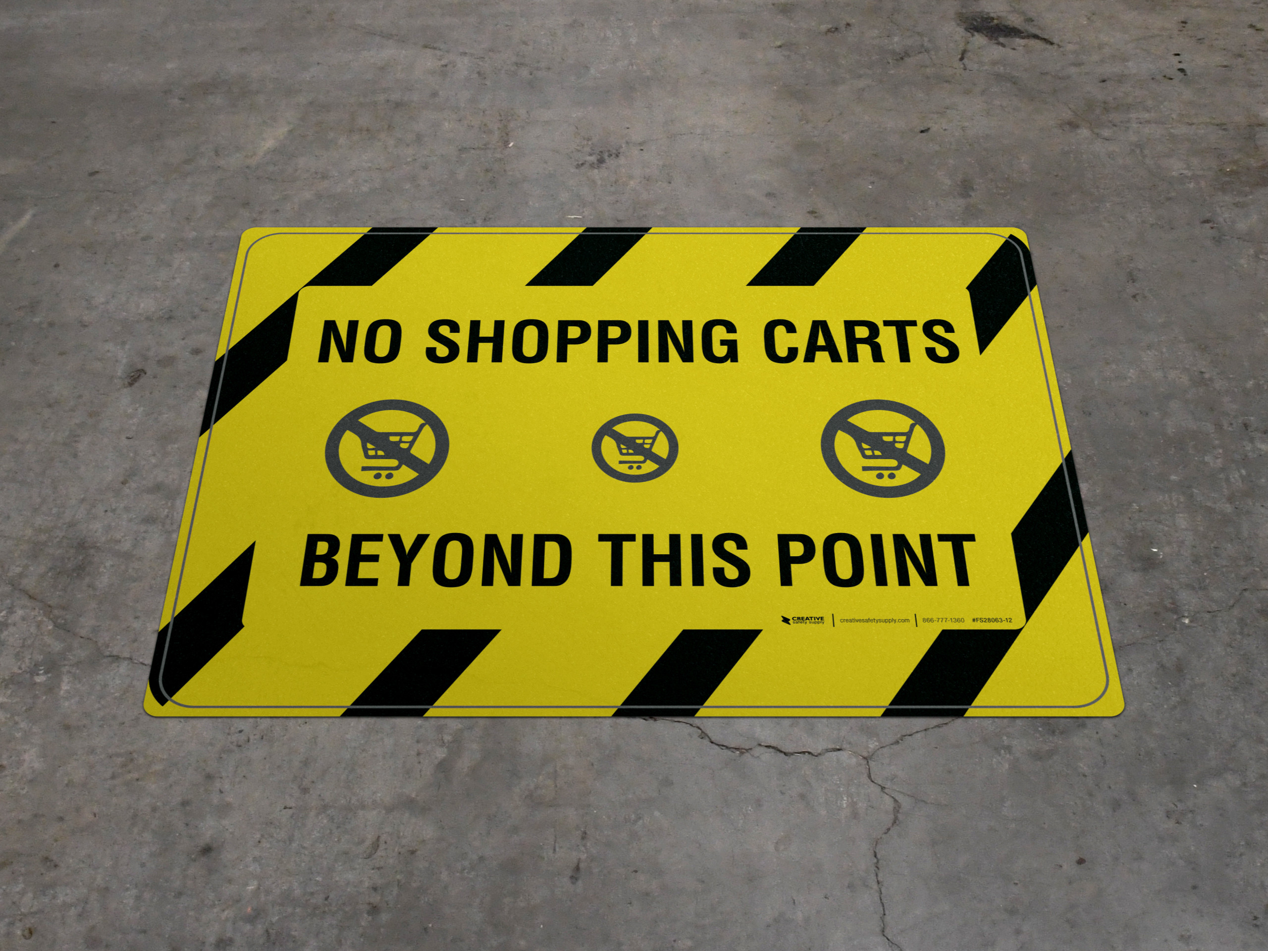 No Shopping Carts Beyond This Point - Floor Sign | Creative Safety Supply