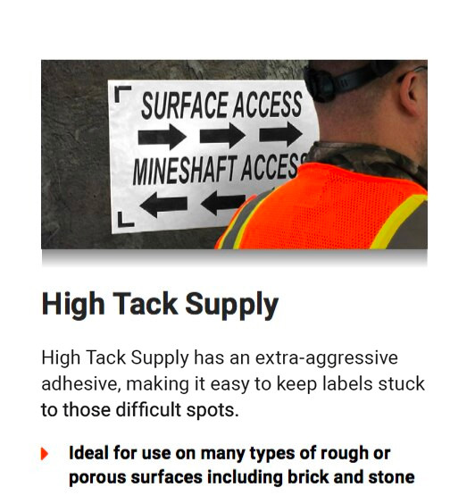 LabelTac High-Tack Label Supply