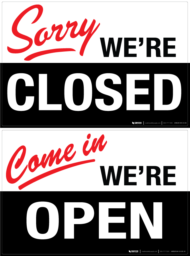 Double-Sided Open / Close - Wall Sign