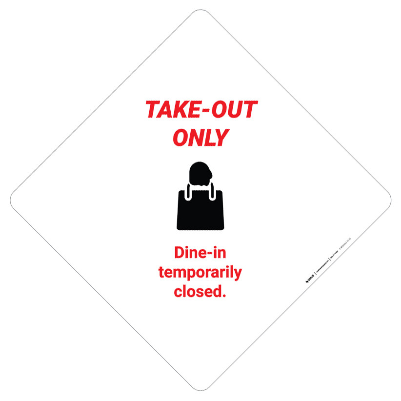 Take Out Only Dine-In Temporarily Closed - Placard Sign | Creative ...
