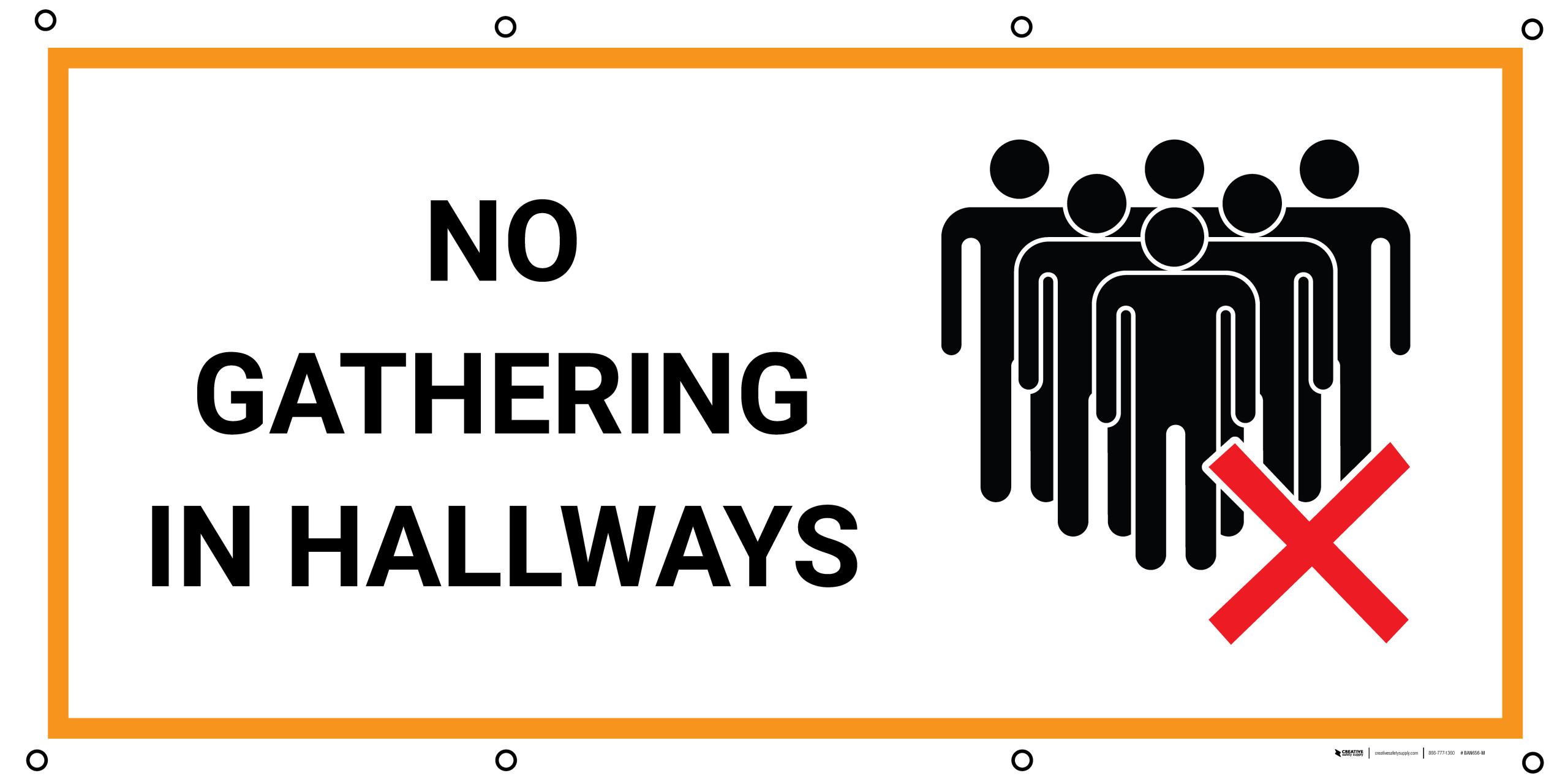 No Gathering In Hallways with Icon - Banner