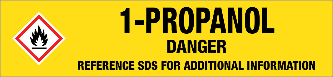 1-Propanol [CAS# 71-23-8] - GHS Pipe Marking Label