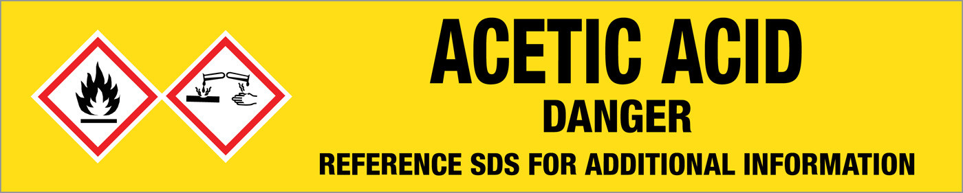 Acetic Acid [CAS# 64-19-7] - GHS Pipe Marking Label | Creative Safety ...
