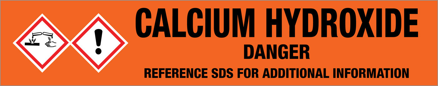 Calcium Hydroxide [CAS# 1305-62-0] - GHS Pipe Marking Label