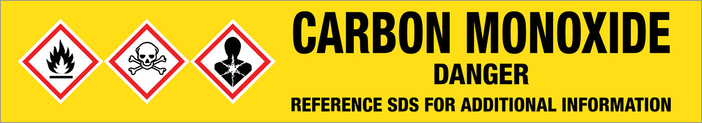 Carbon Monoxide [CAS# 630-08-0] - GHS Pipe Marking Label
