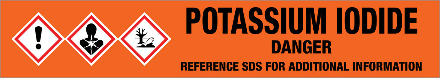Potassium Iodide [CAS# 7681-11-0] - GHS Pipe Marking Label