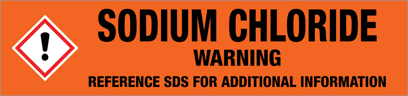 Sodium Chloride [CAS# 7647-14-5] - GHS Pipe Marking Label