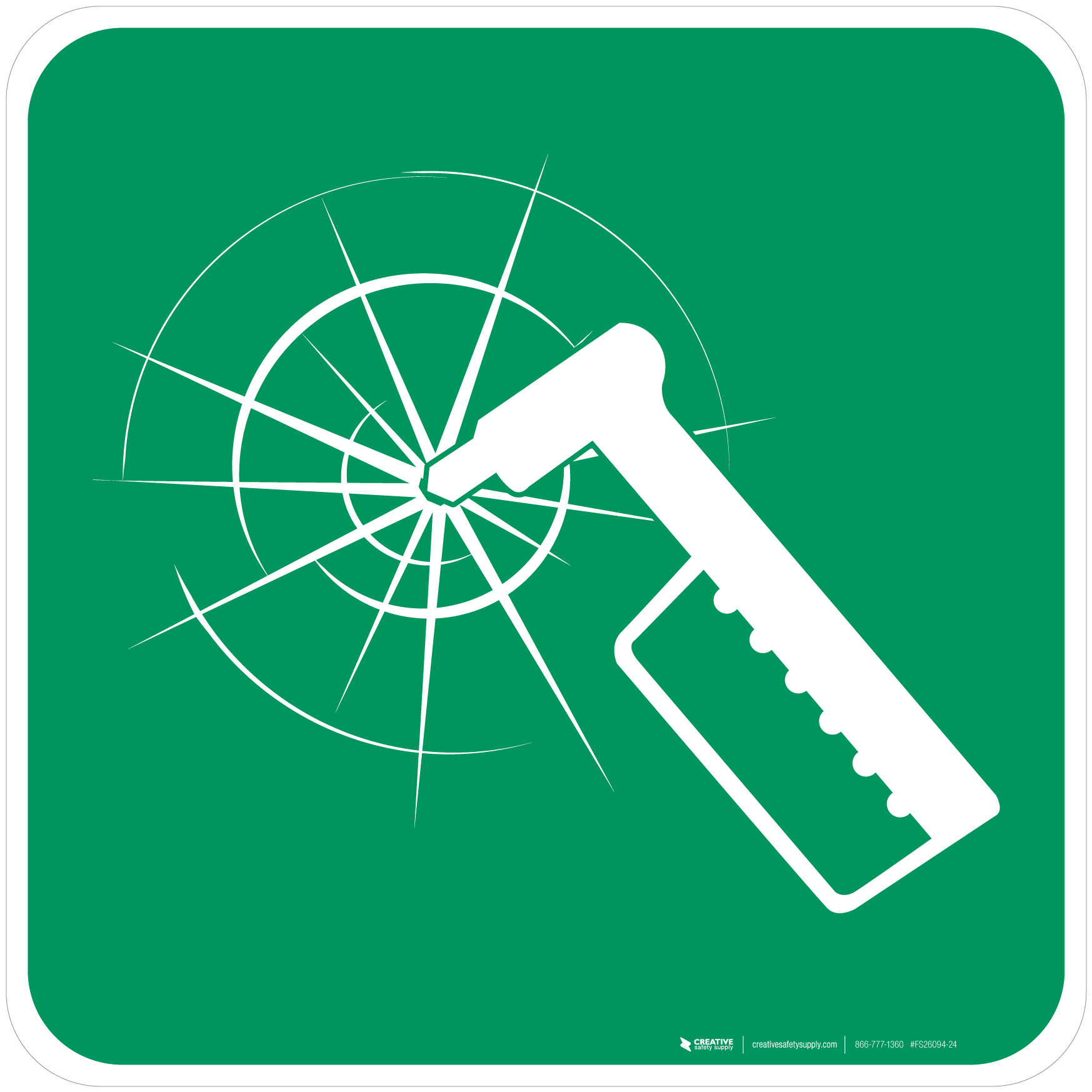 Emergency Hammer Safe Condition - ISO Floor Sign | Creative Safety Supply