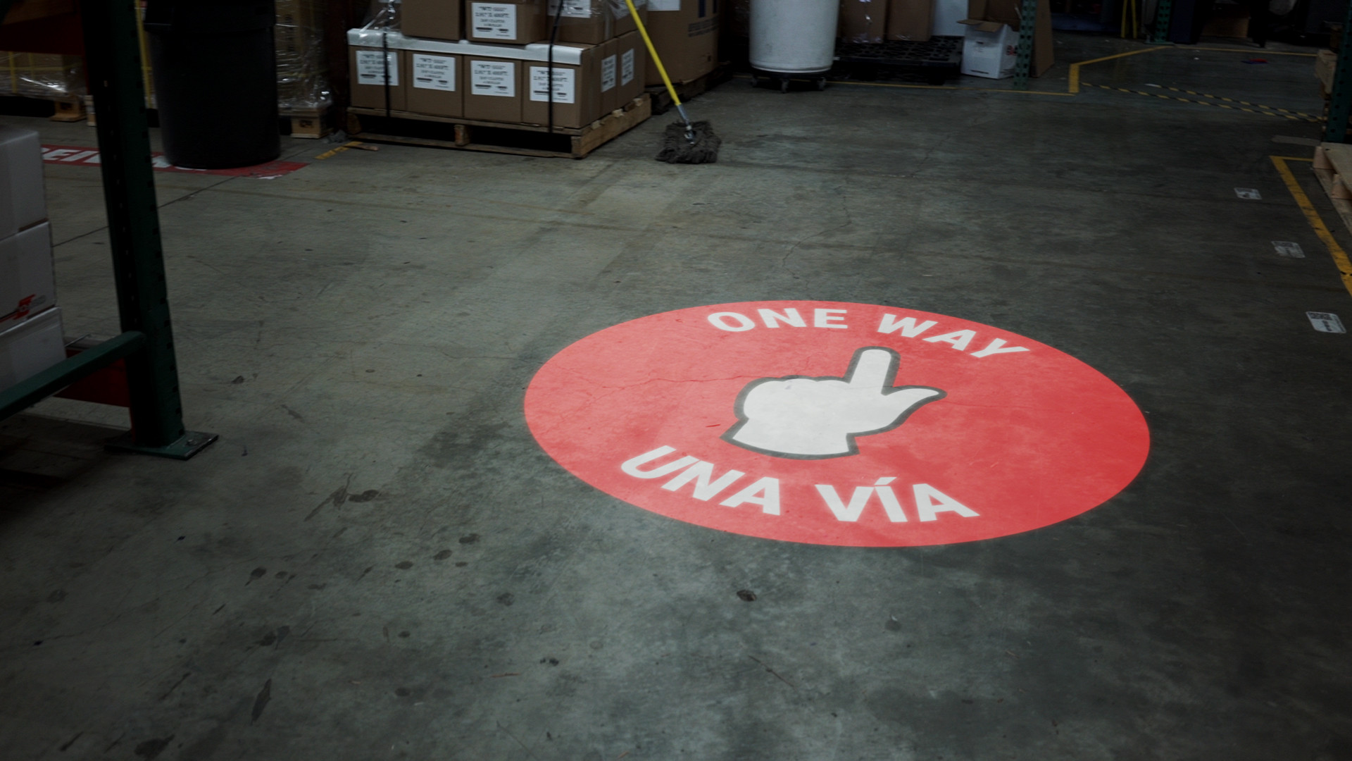 One Way Pointing Hand Red - SignCast™ S200 Virtual Sign