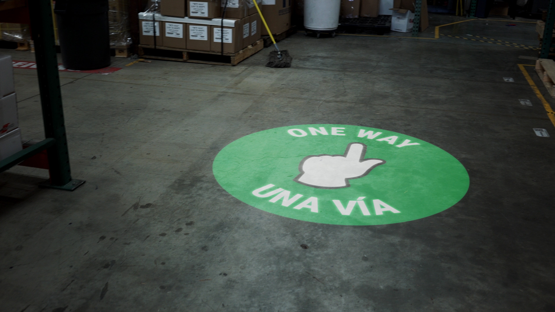 One Way Pointing Hand Green - SignCast™ S200 Virtual Sign | Creative ...