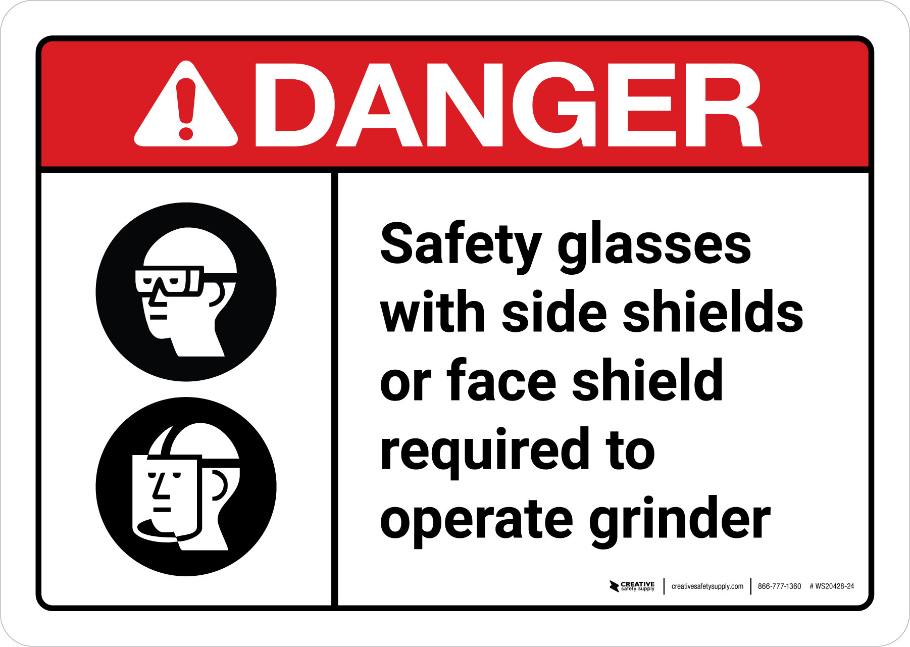 Danger: Safety Glasses and Shields Must Be Worn When Operating Grinder ...