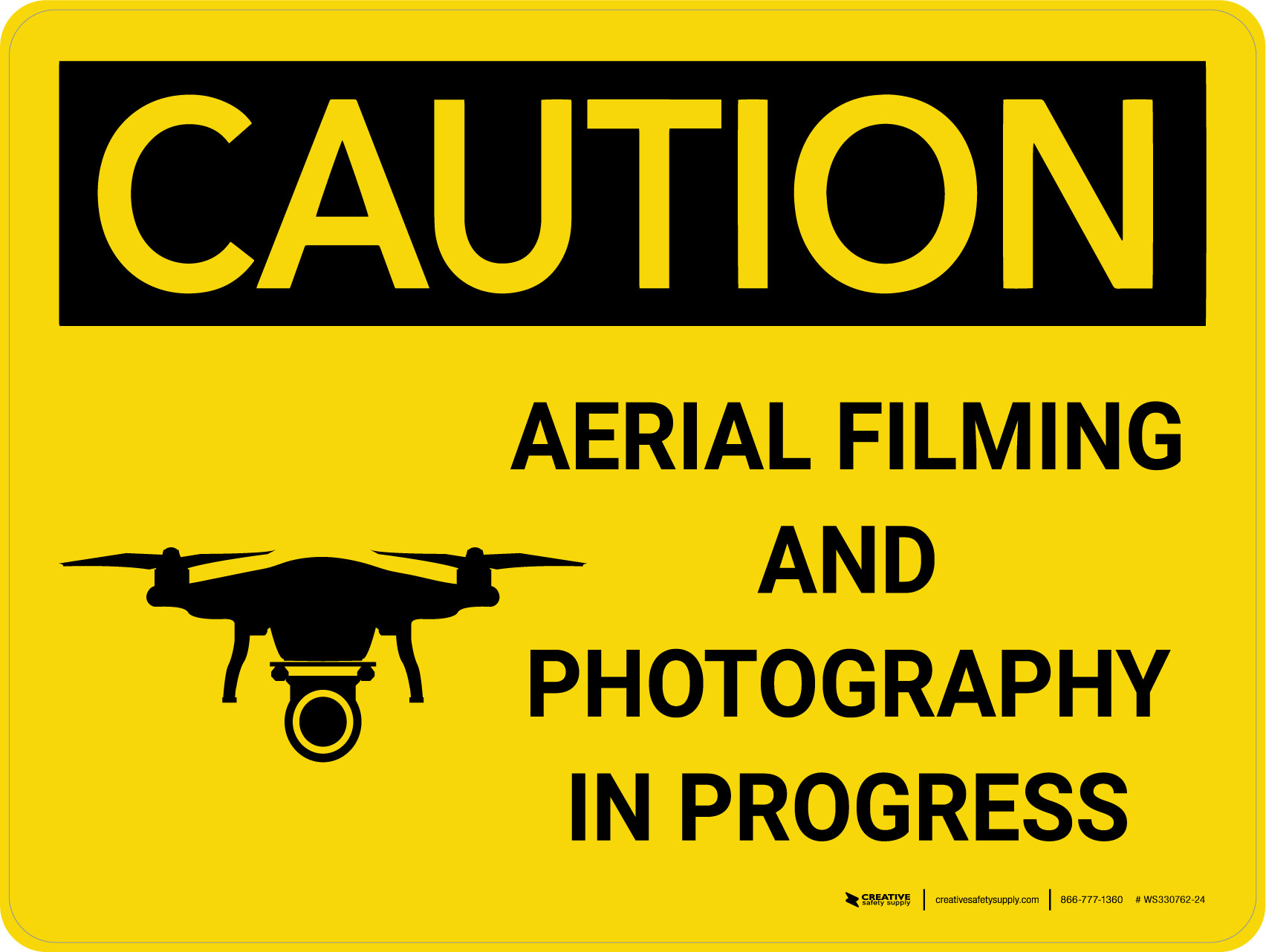 Caution: Aerial Filming and Photography in Progress Landscape With Icon ...