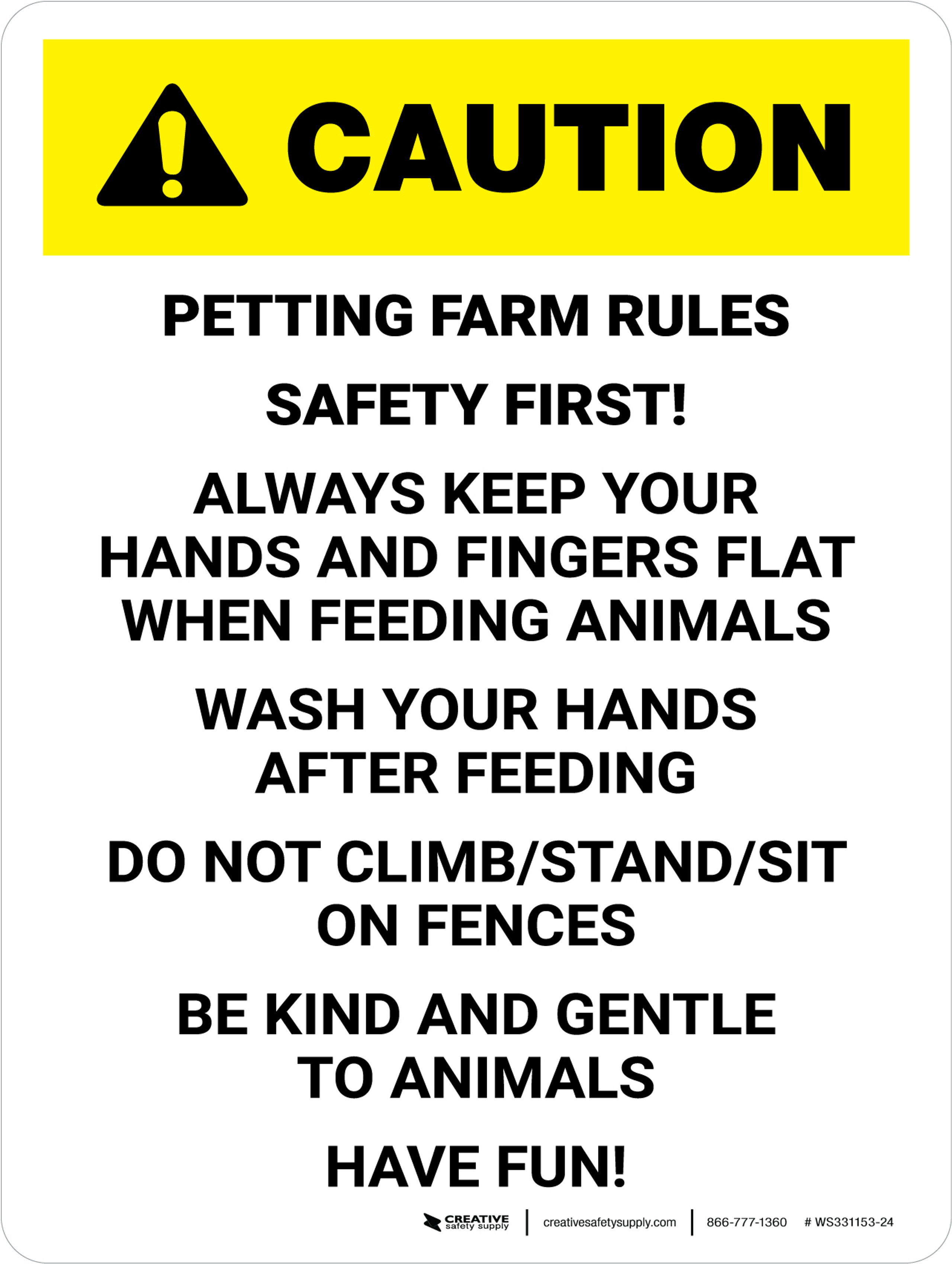 Caution Petting Farm Rules Safety First Portrait Wall Sign caution-petting-farm-rules-safety-first-portrait-wall-sign