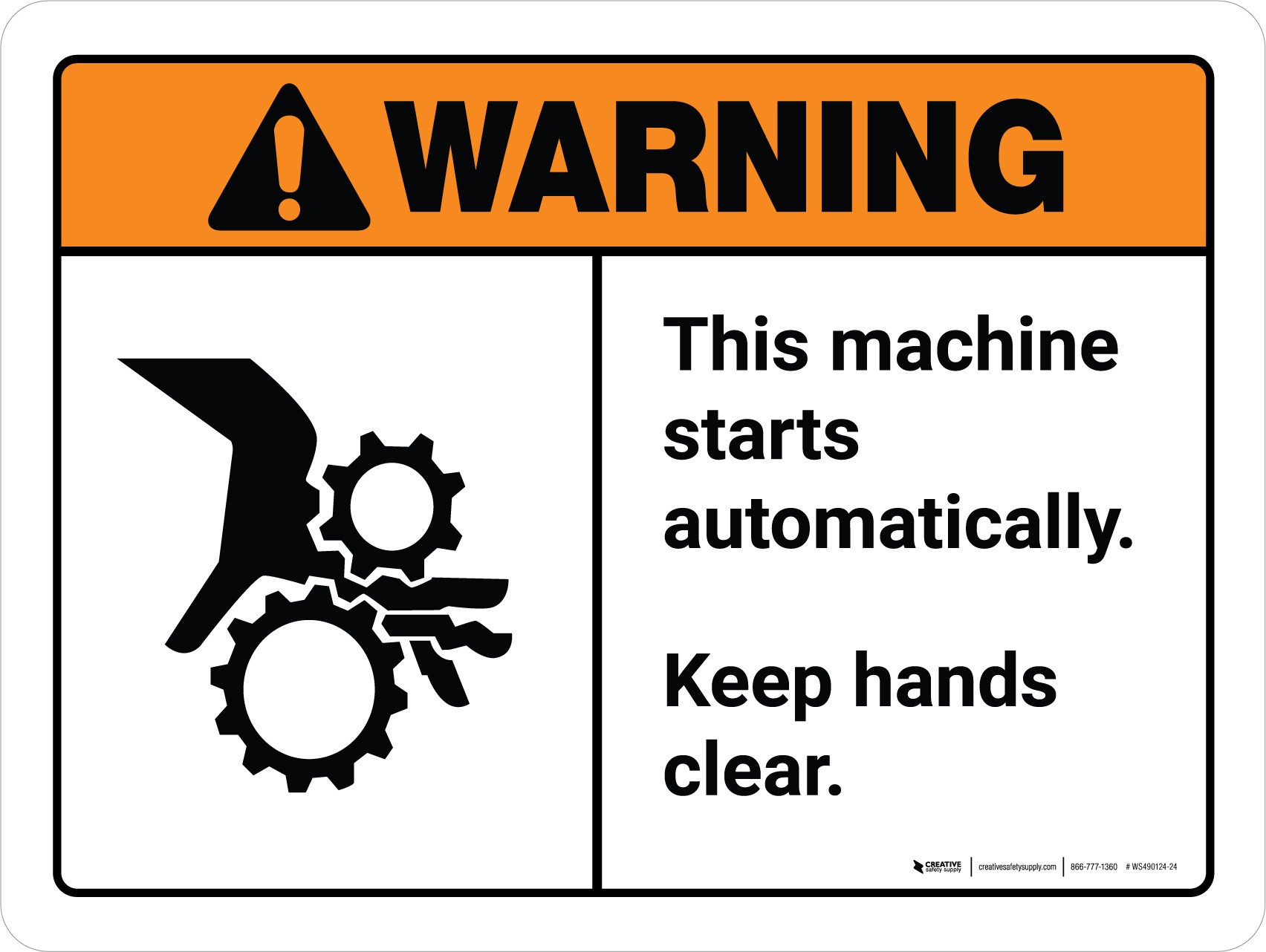 Warning: ANSI This Machine Starts Automatically Keep Hands Clear ...