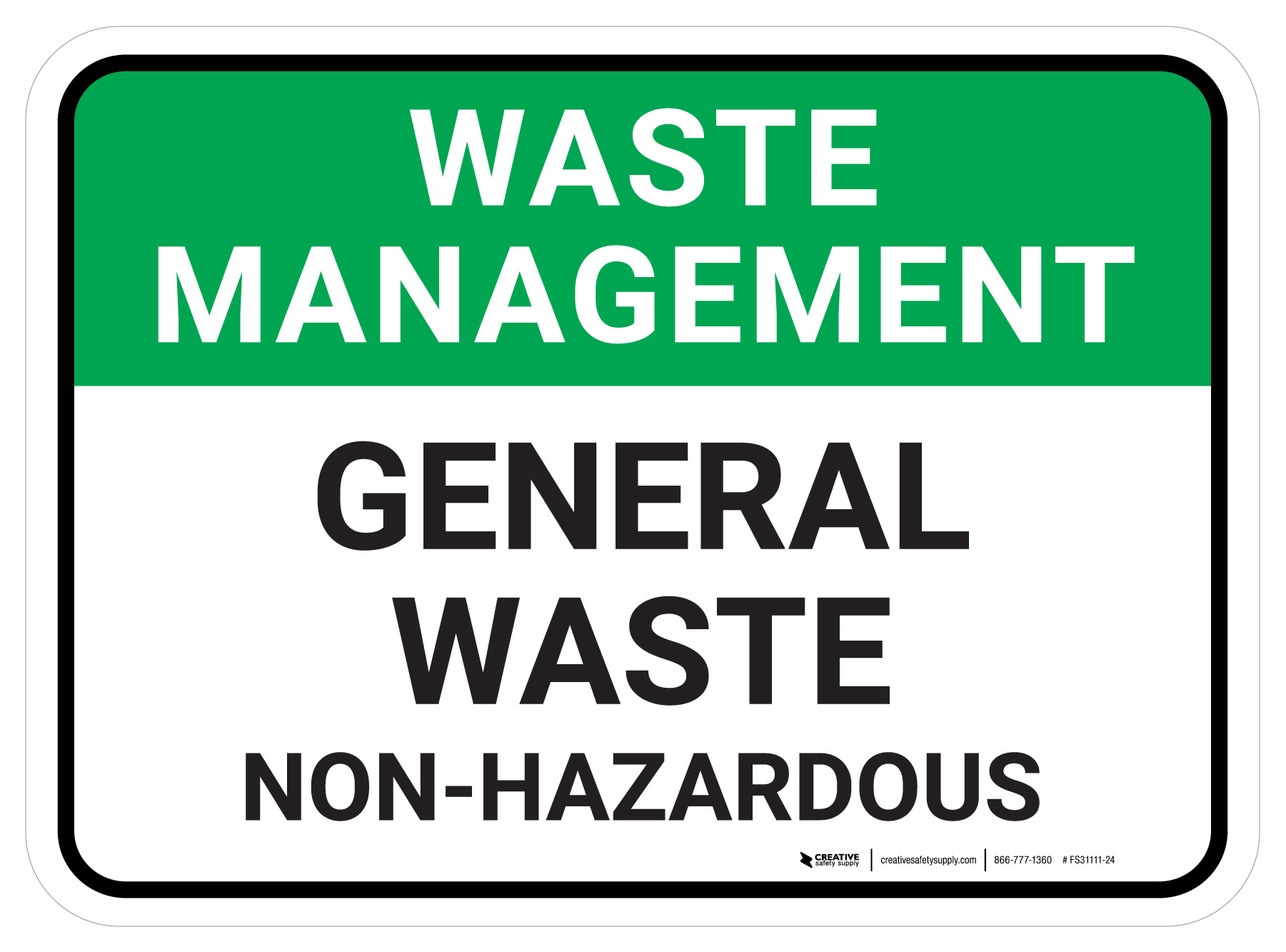 Waste Management: General Waste Non-Hazardous Rectangular - Floor Sign
