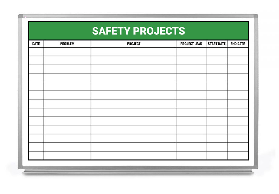 Safety Projects Whiteboard
