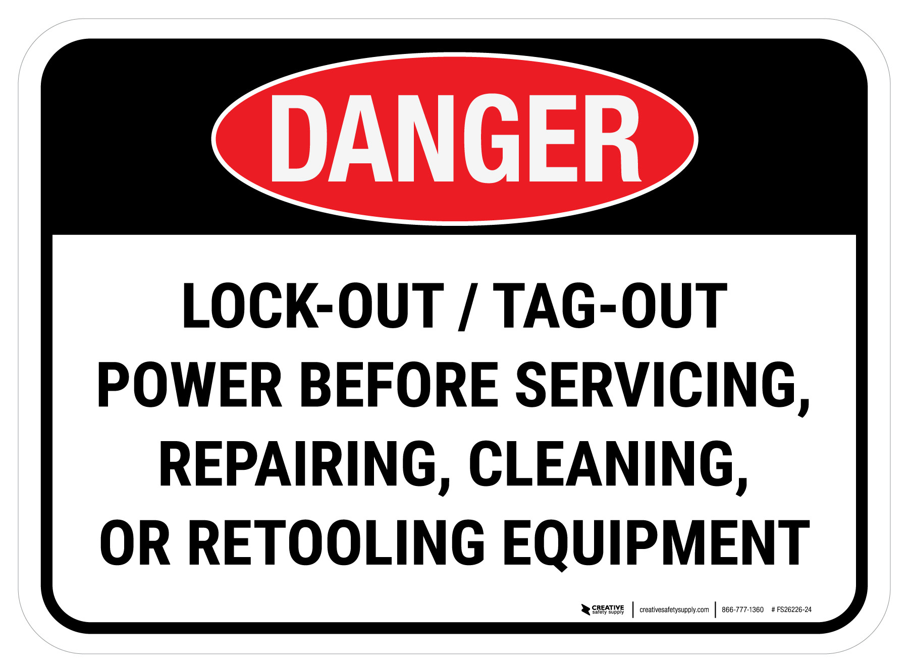 Danger: Lockout Tagout Power Before Servicing, Repairing, Cleaning Or ...