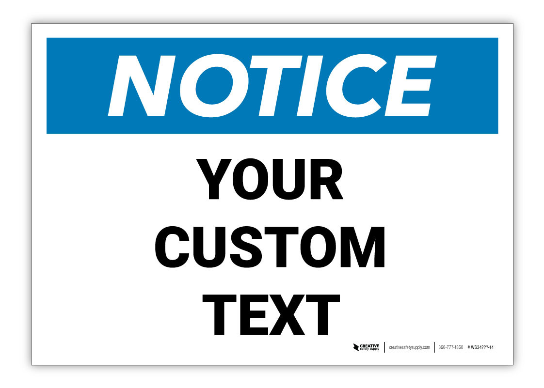 Create Custom ANSI Notice Label | Creative Safety Supply