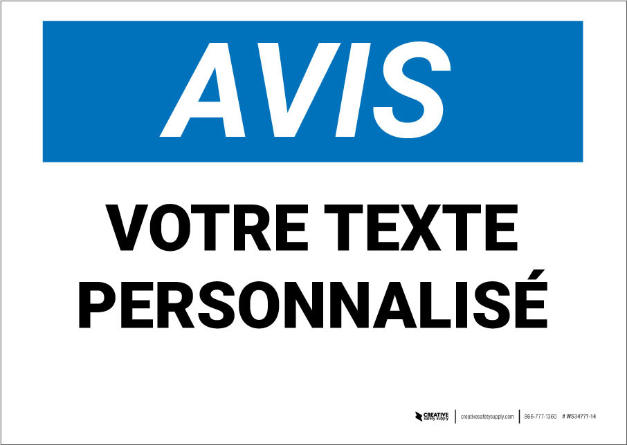 Create Custom OSHA French Notice Label | Creative Safety Supply