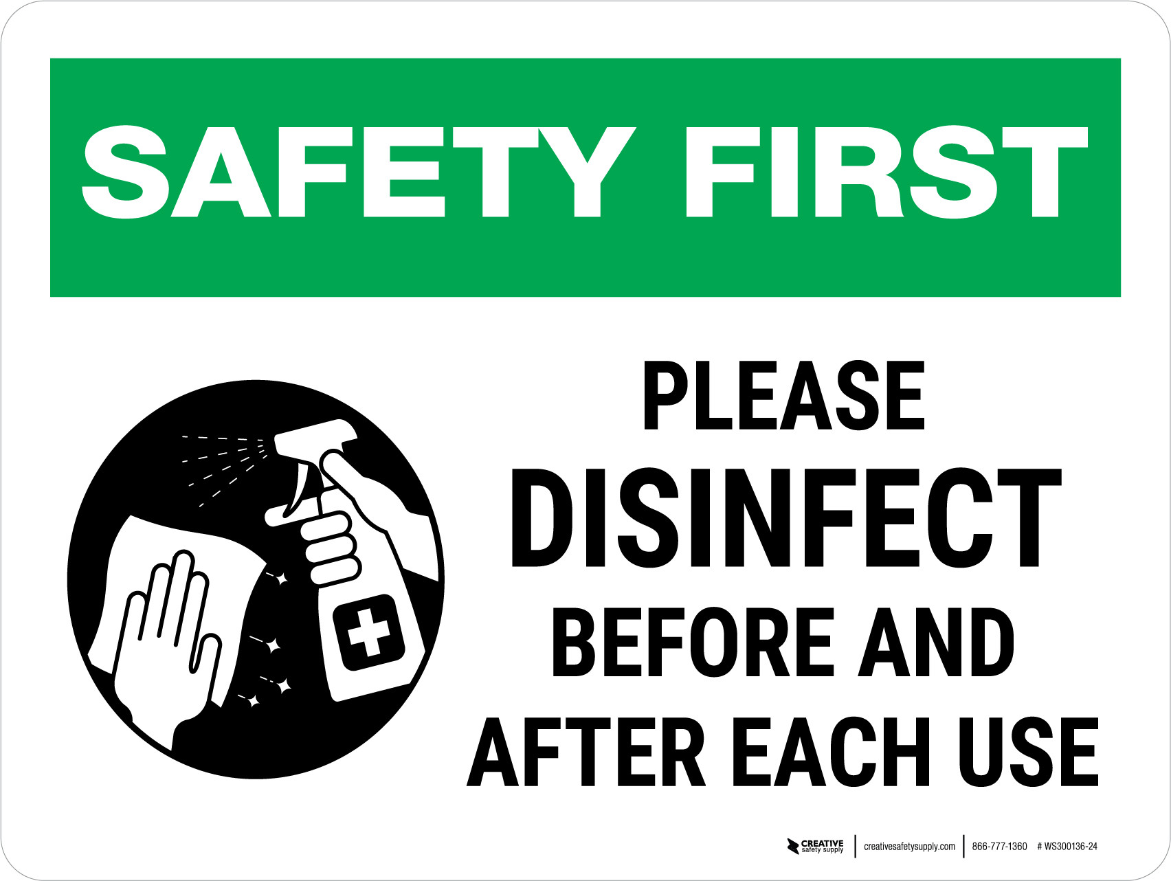 Safety First: Please Disinfect Before And After Each Use Landscape ...