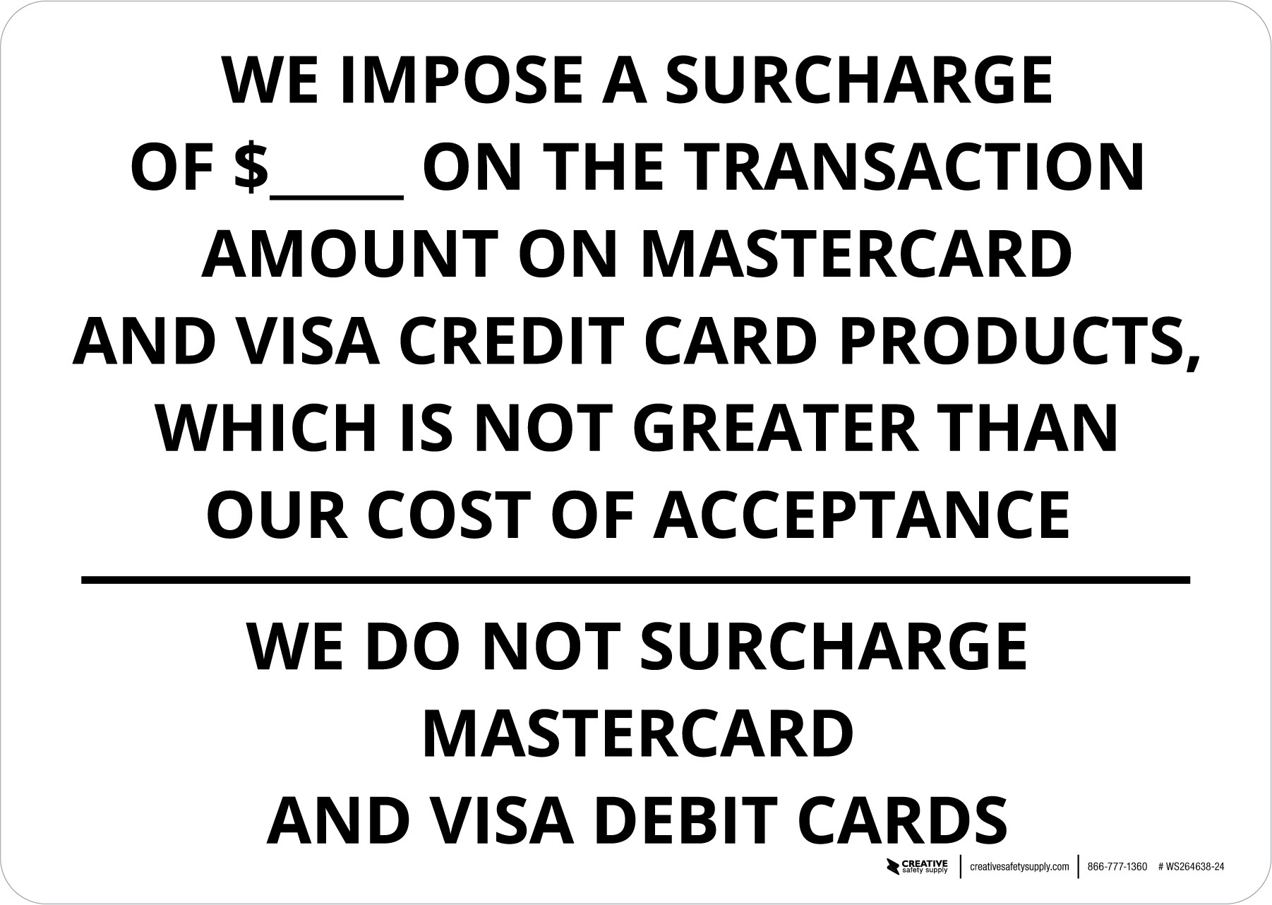 We Impose Surcharge % On Transaction Amount On Credit Cards Landscape ...