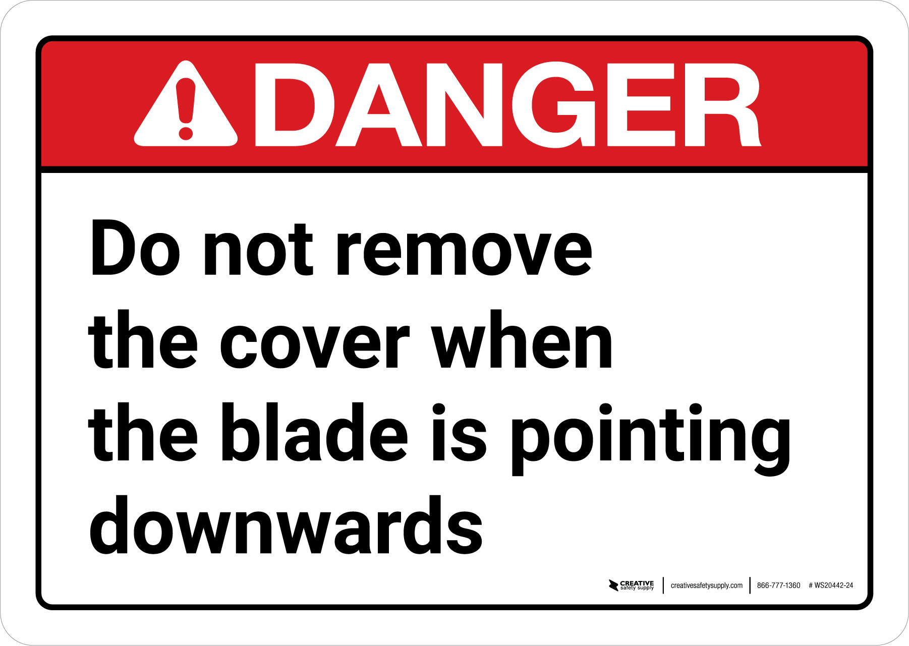Danger: Do Not Remove The Cover When The Blade Is Pointing Downwards ...