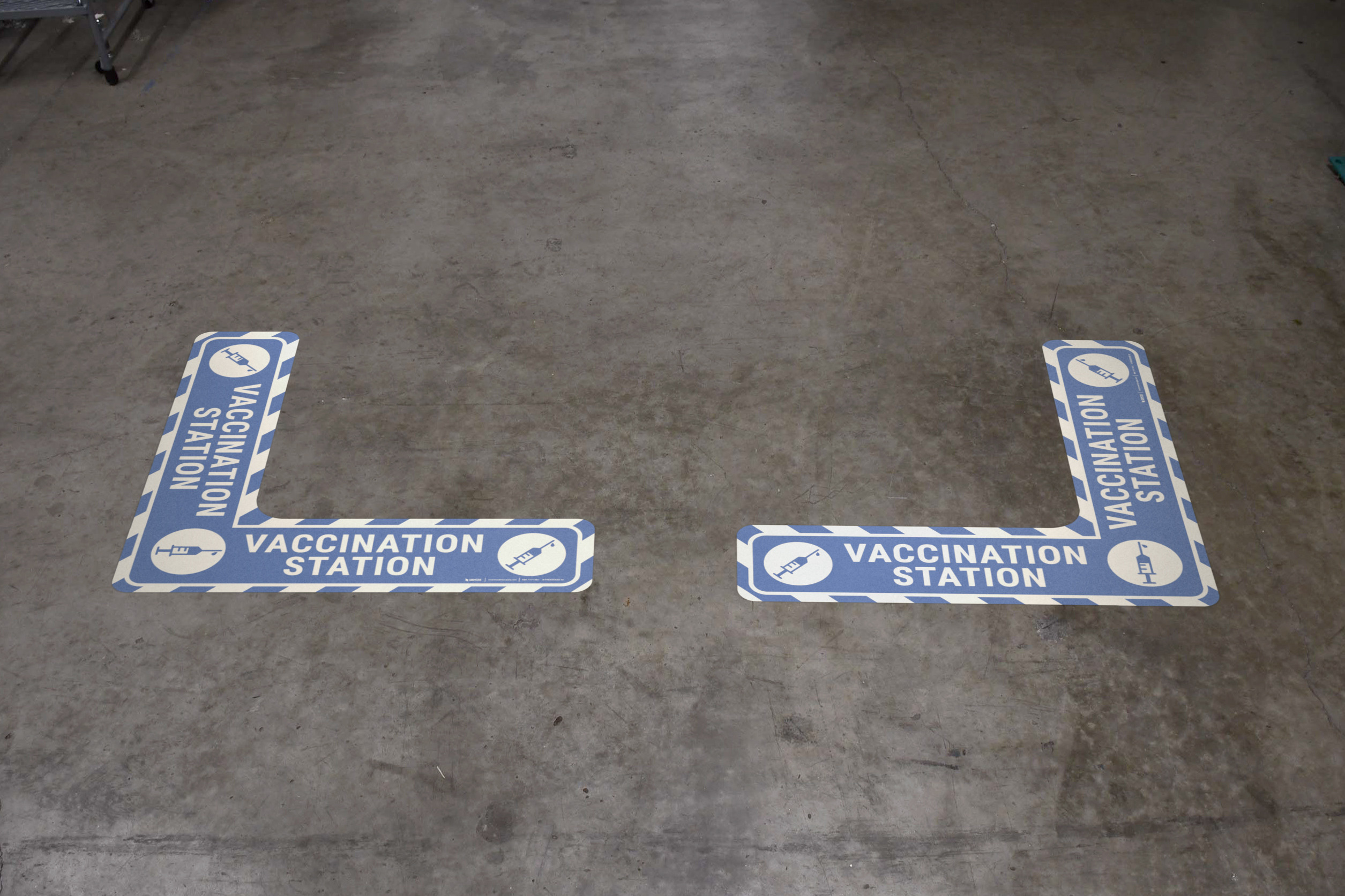 Vaccination Station - Floor Sign Corner | Creative Safety Supply