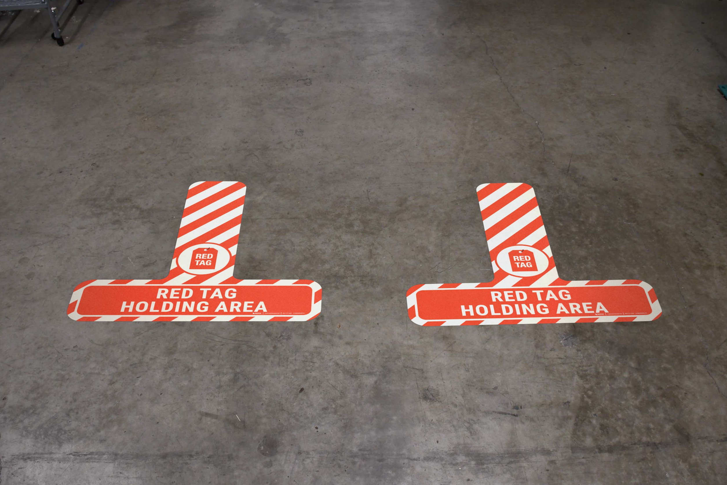 Red Tag Holding Area - Floor Sign T's | Creative Safety Supply