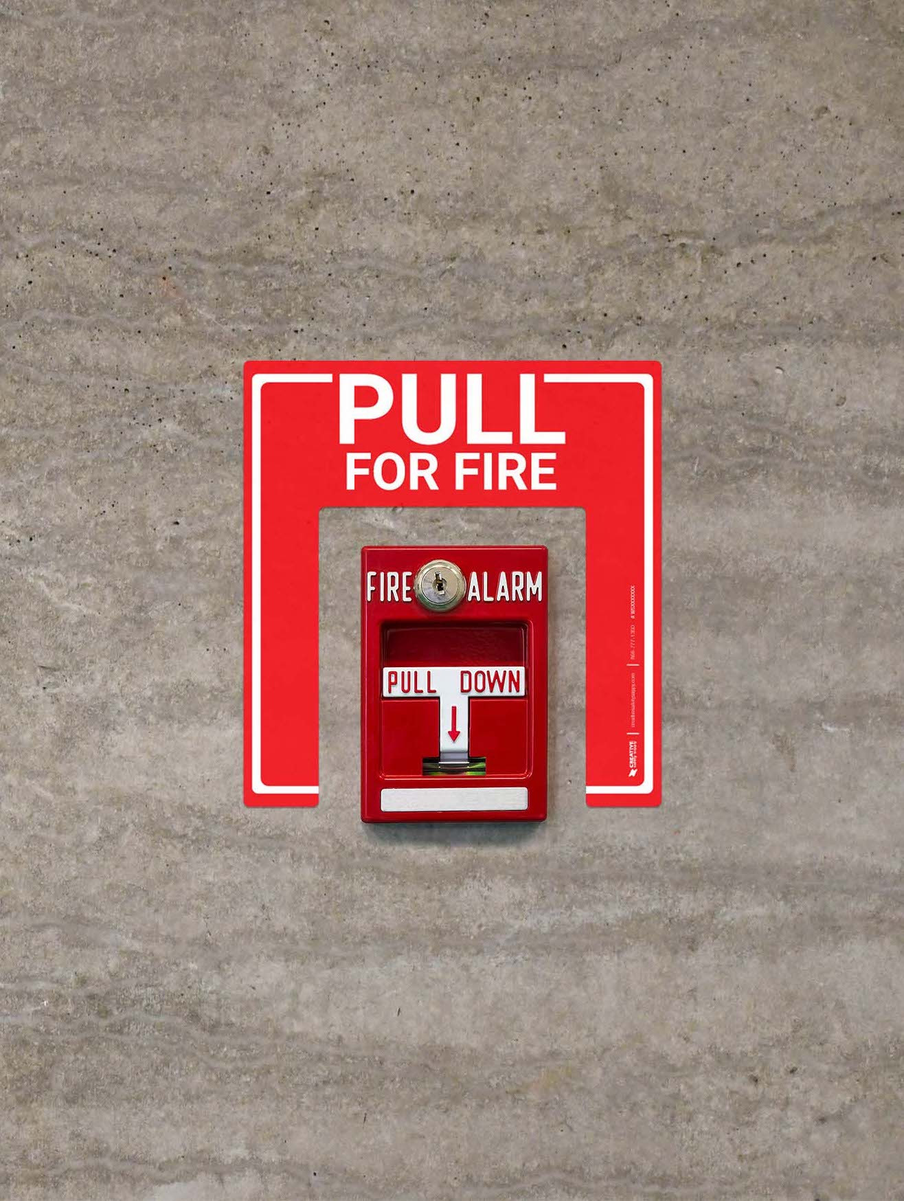 Fire Alarm Pull for Fire - Wall Frame Sign