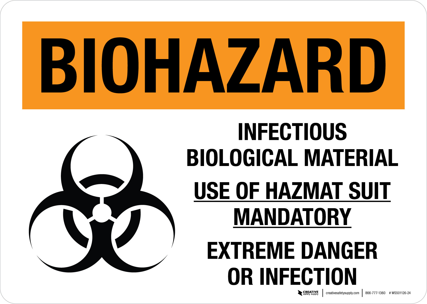 Biohazard: Infectious Biological Material Use of Hazmat Suit Mandatory ...