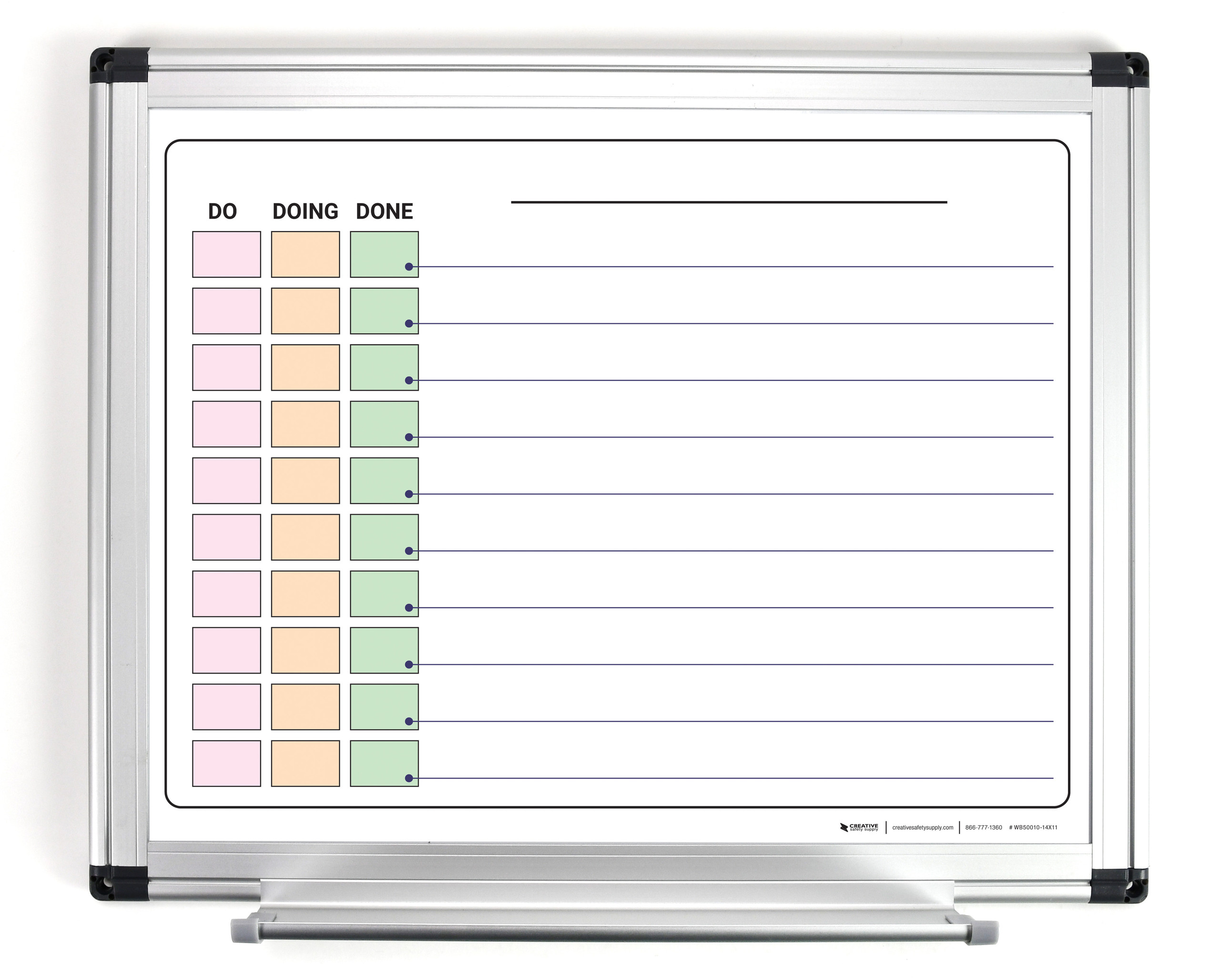 Do - Doing - Done List - 14X11 Dry Erase Whiteboard