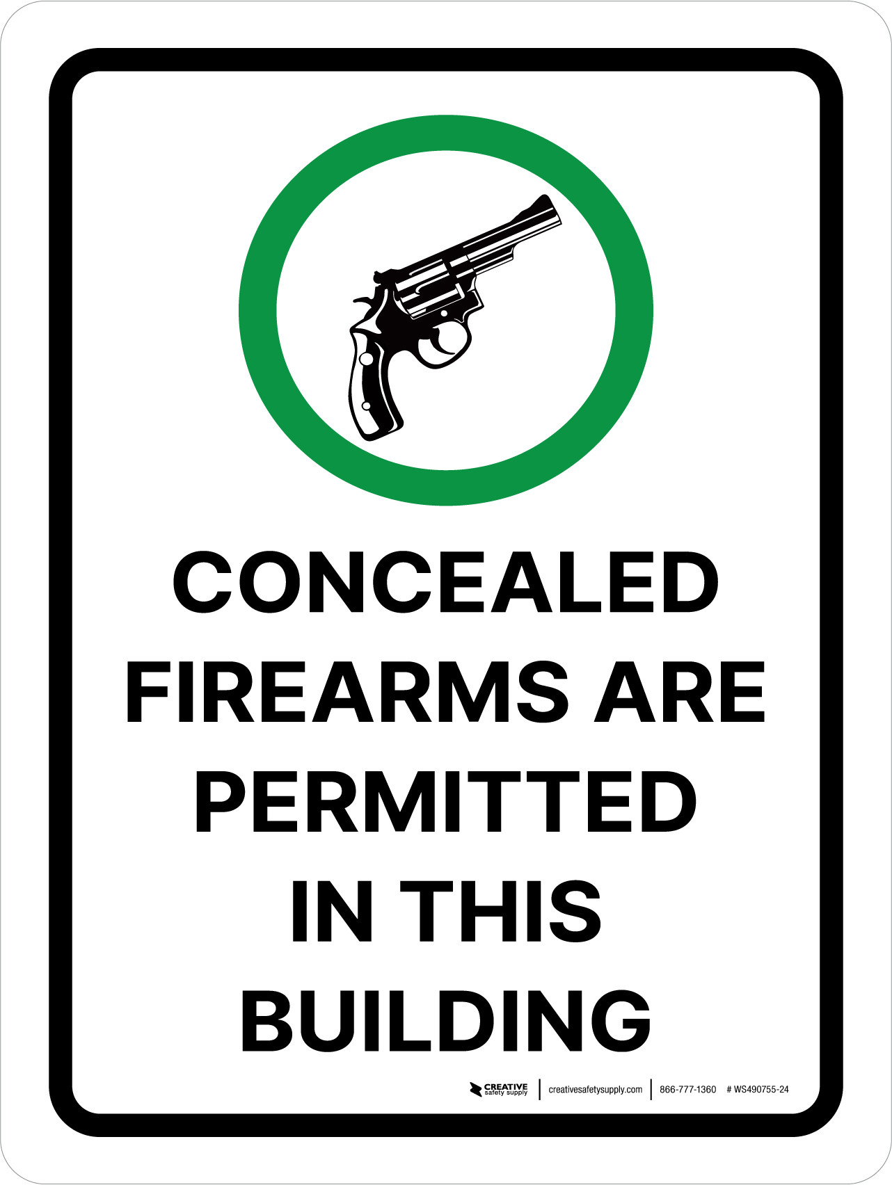 Concealed Firearms Are Permitted In This Building with Icon Portrait ...