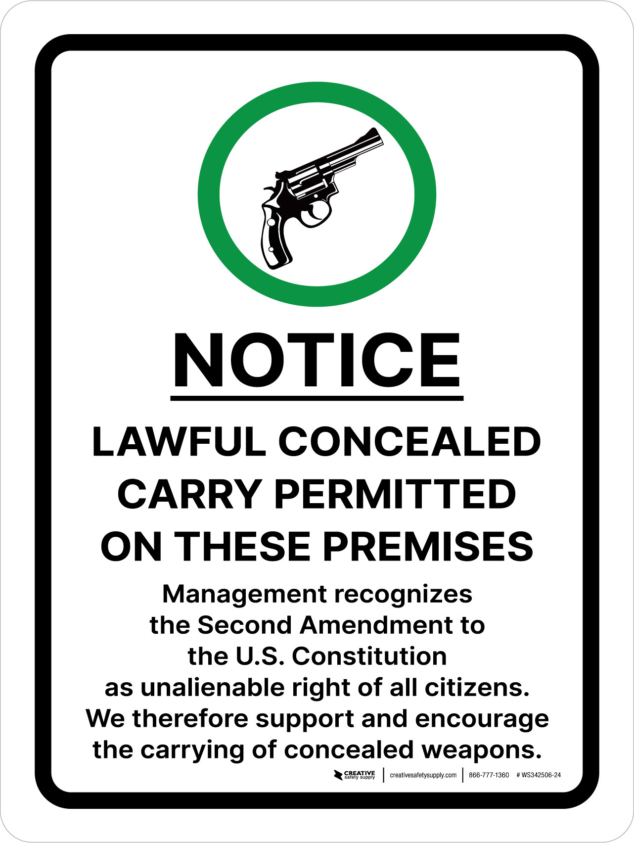 Notice: Lawful Concealed Carry Permitted On These Premises - Management ...