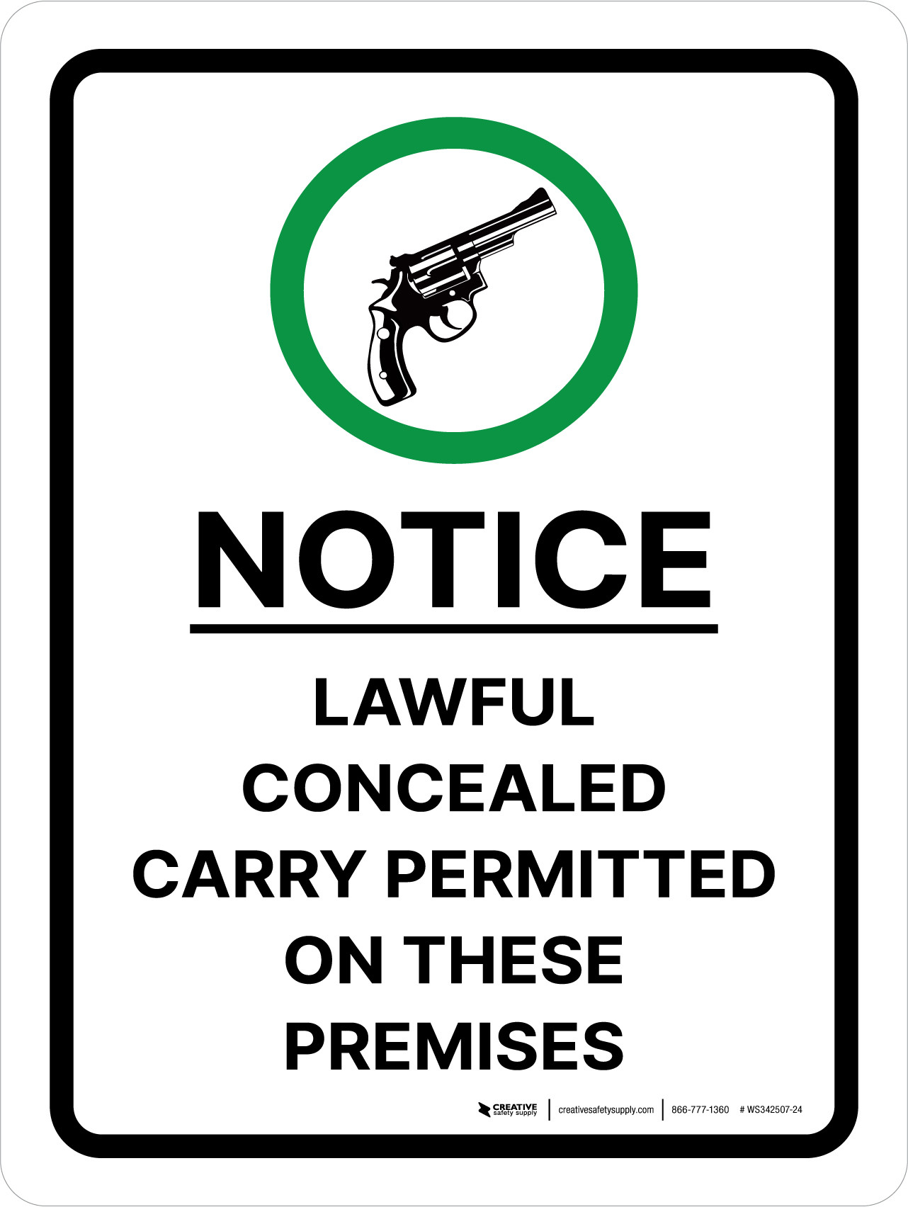 Notice: Lawful Concealed Carry Permitted On These Premises Landscape ...