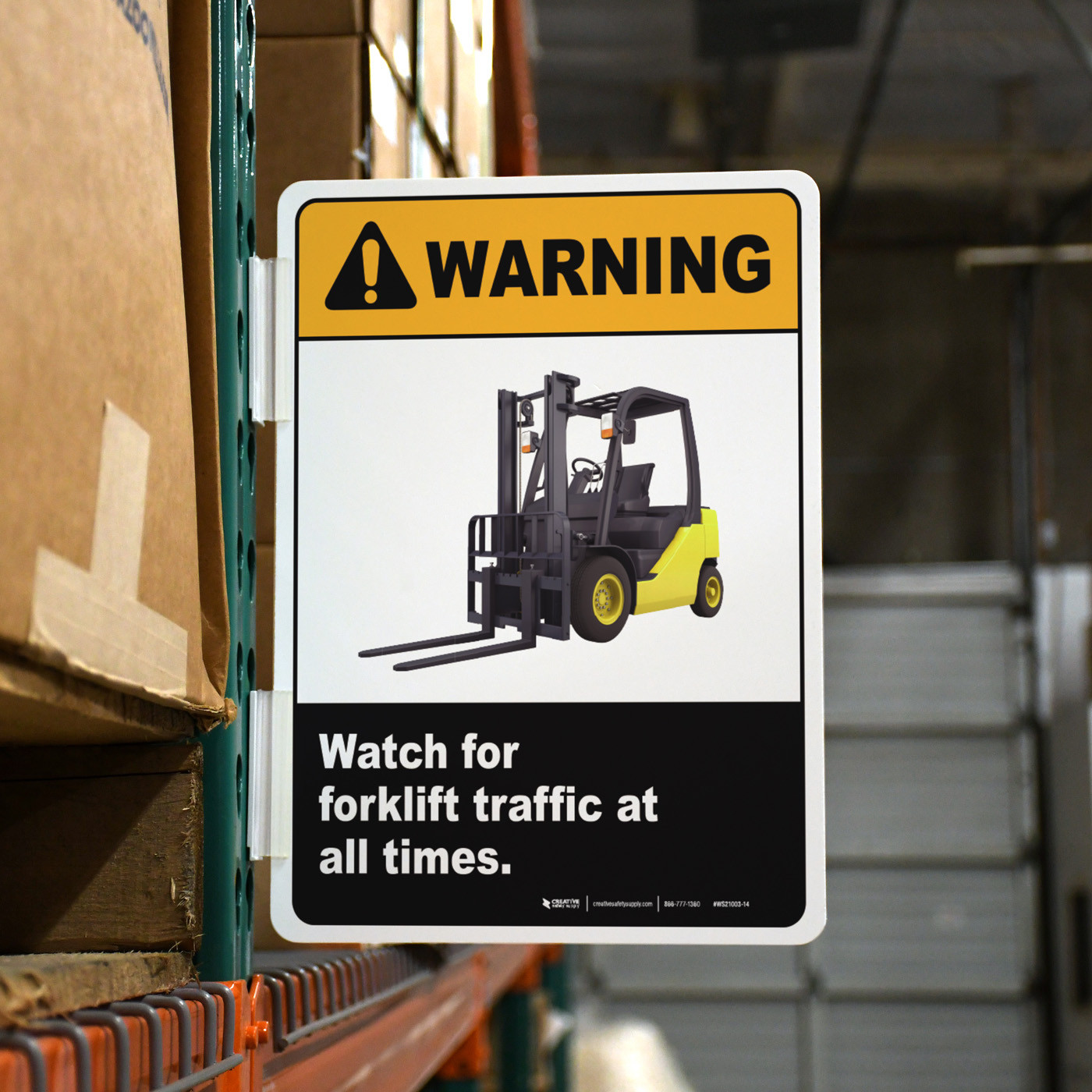 Warning: Watch for Forklift Traffic at All Times V2 Portrait - Double ...