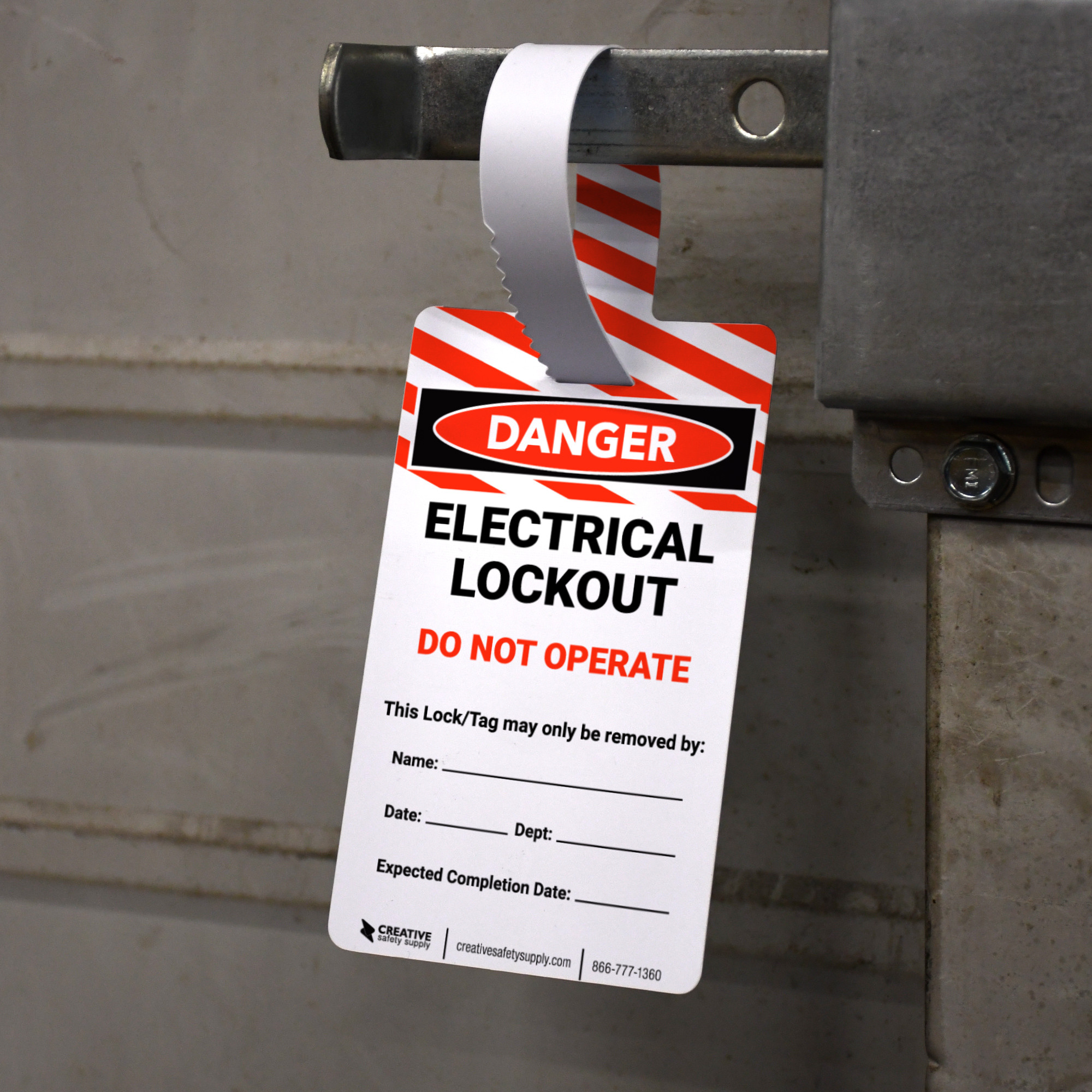 Danger: Electrical Lockout - Do Not Operate - Self-Locking Hang Tag ...
