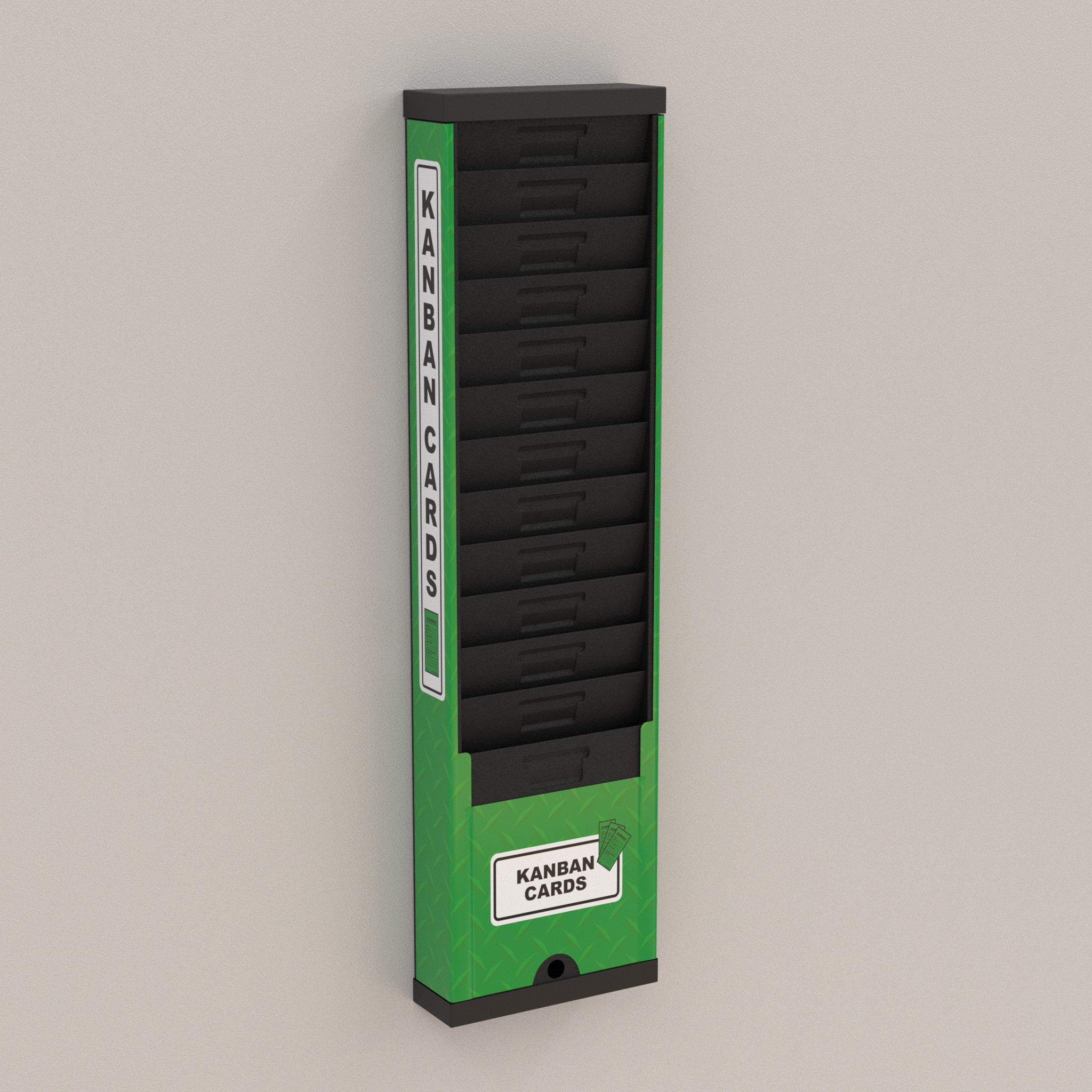 Kanban Card Rack - Green Diamond Plate | Creative Safety Supply