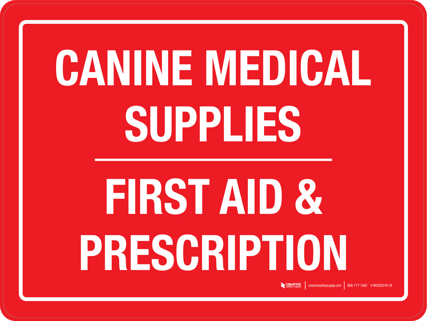 Canine Medical Supplies - First Aid & Prescription Red Landscape - Wall ...